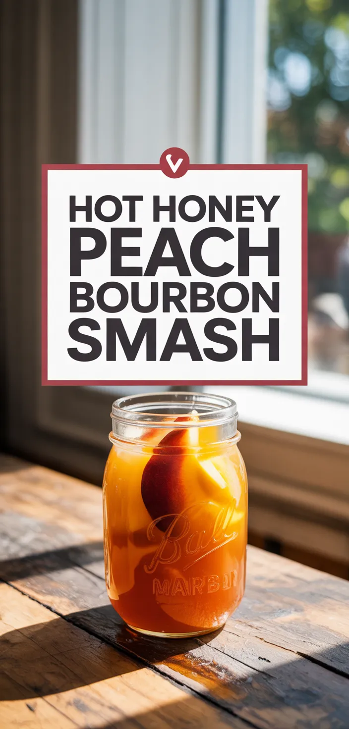 Hot Honey Peach Bourbon Smash Recipe - splashsavvy.com